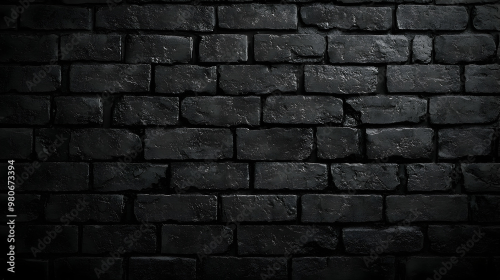 Dark Brick Wall Texture with Subtle Lighting for Backgrounds and ...