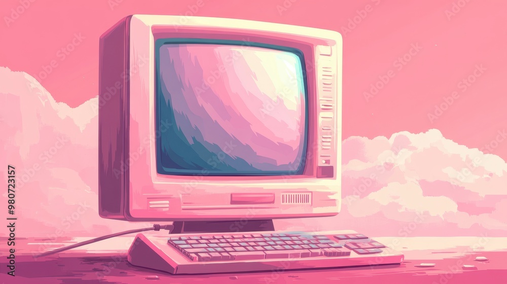 Retro old computer user interface,Pink Y2K computer window page and ...