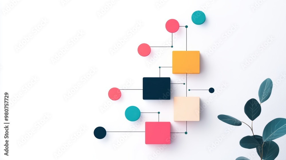 A flowchart with interconnected icons representing various stages of a ...