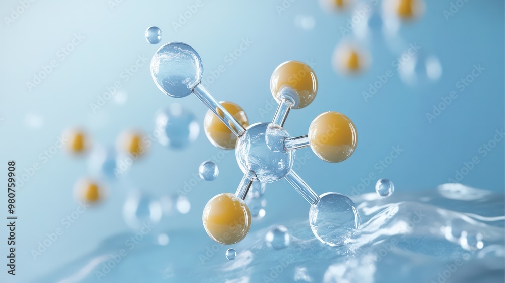 A molecular diagram of Ha O with animations, highlighting the dynamic ...
