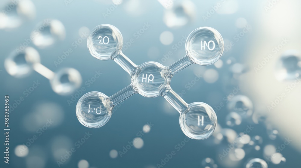 A clear illustration of the Ha O chemical formula, showing two hydrogen ...