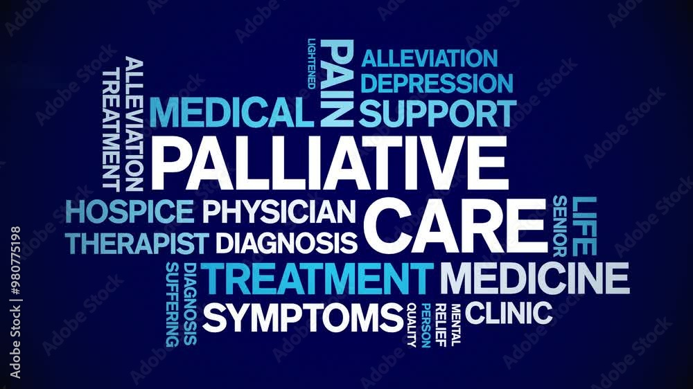 Palliative Care animated word cloud;text design animation tag kinetic ...