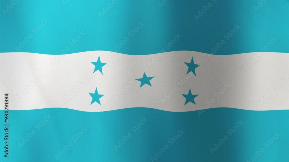 Flag of Honduras, 4K Seamless Loop Animation. Honduran Flag 3D Flowing ...