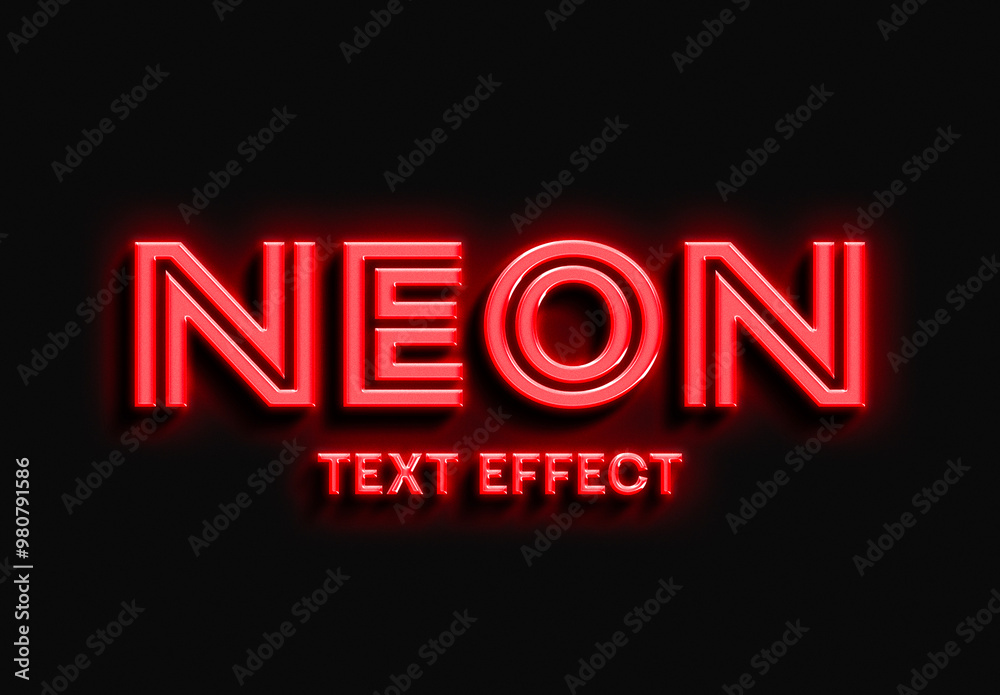 Neon Sign Text Effect Mockup Stock Template | Adobe Stock