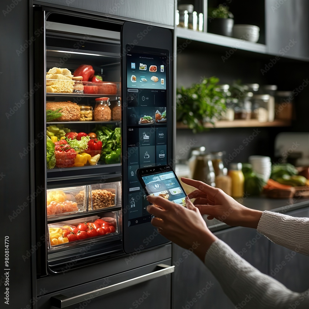 Capture the convenience of tech-integrated food storage in a modern ...