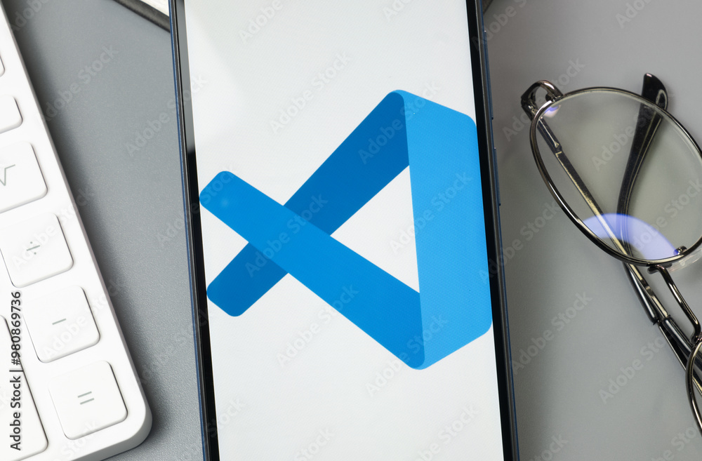New York, USA - 30 August 2024: Visual Studio Code Logo on Phone Screen ...