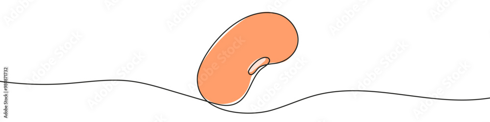 Continuous line drawing of beans. Single line drawing of a beans. Line ...