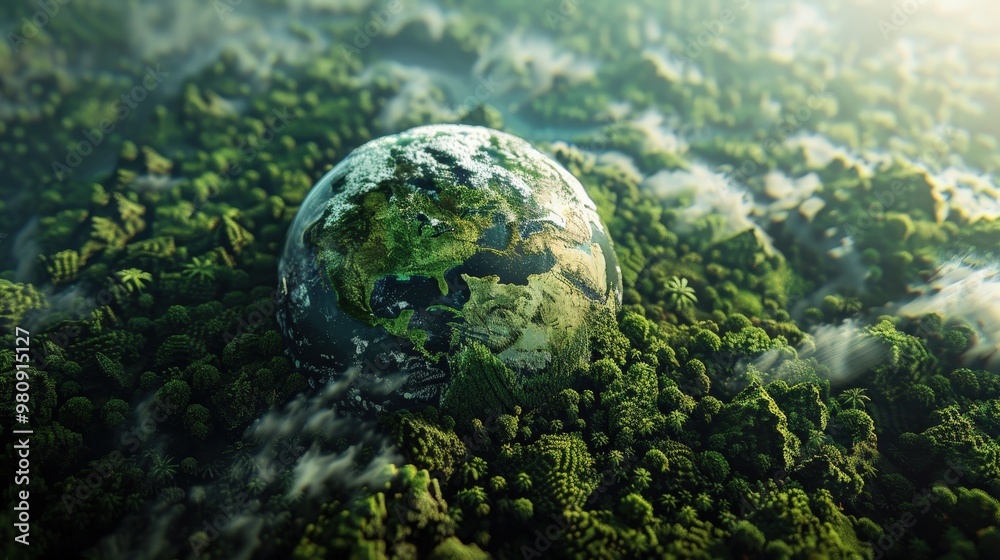 The carbon cycle and its impact on Earth's climate Stock Illustration ...