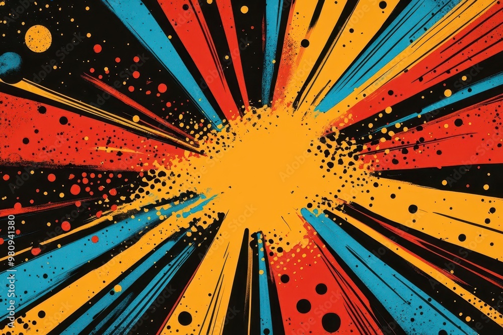 pop art explosion a blank comic template bursts with vibrant colors and ...