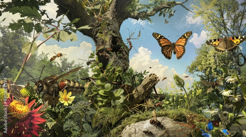 The roles of insects in ecosystems, such as bees in pollination and ...