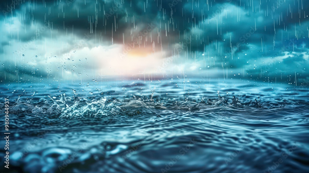 The science behind the formation of rain and the water cycle Stock ...