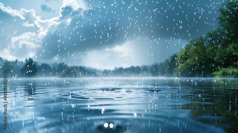 The science behind the formation of rain and the water cycle Stock ...