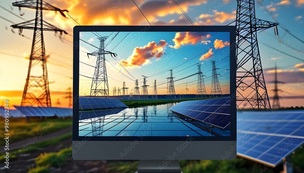 Futuristic workspace featuring CAD software designing electrical ...