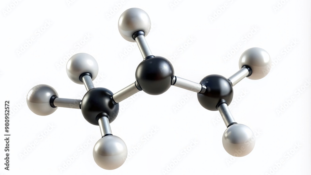 Molecular structure of ethane, a colorless, odorless, and highly ...