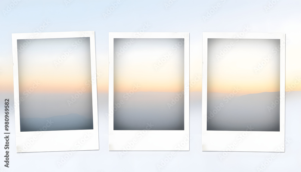 Set of realistic polaroid frame photo template, instant photo frame ...