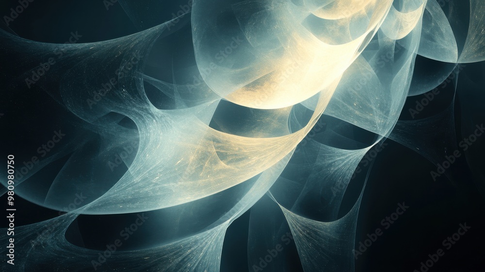 Abstract fractals and subtle shadows with glow effects on a dark ...