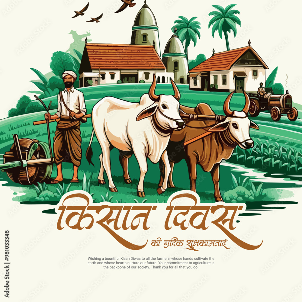 Kisan diwas and National Farmers Day celebration social media post ...