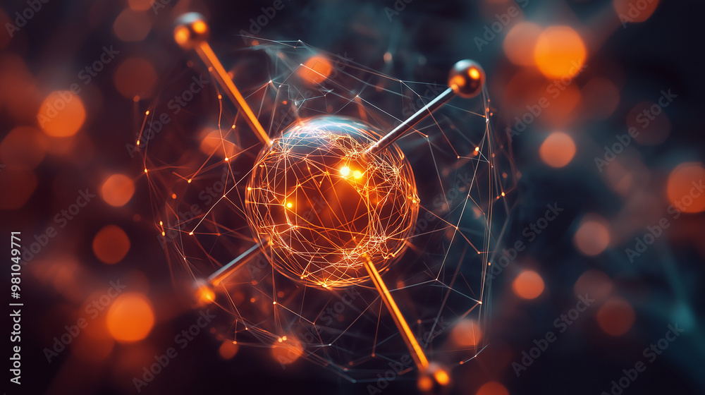 Control rods managing energy in a nuclear fission process, visualizing ...