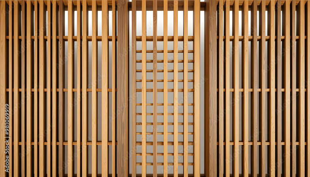 Decorative wooden partition for the interior. Wooden slatted panels ...