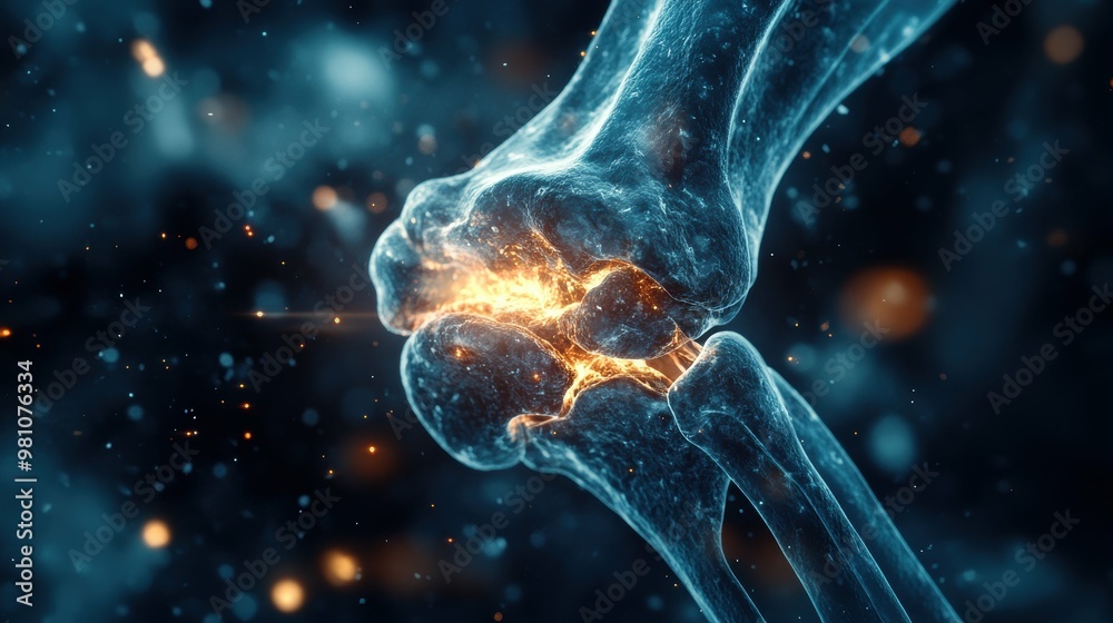 Panoramic 3D visualization of a knee joint encumbered by the constant ...