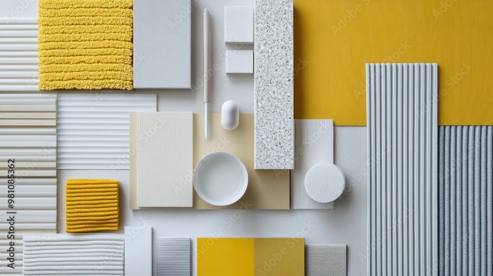 Stylish flat lay composition in segueing, convivial yellow, delft ...