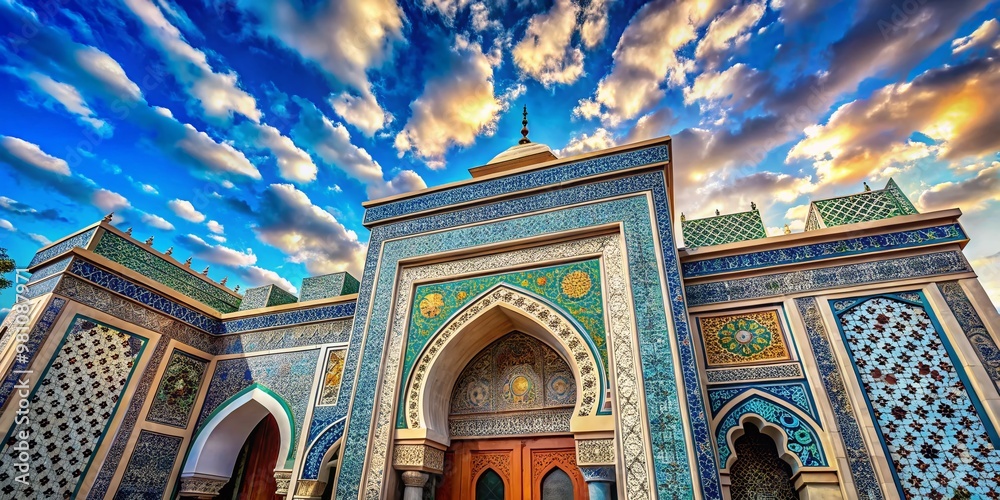 Vibrant Middle Eastern-style architecture adorned with intricate ...