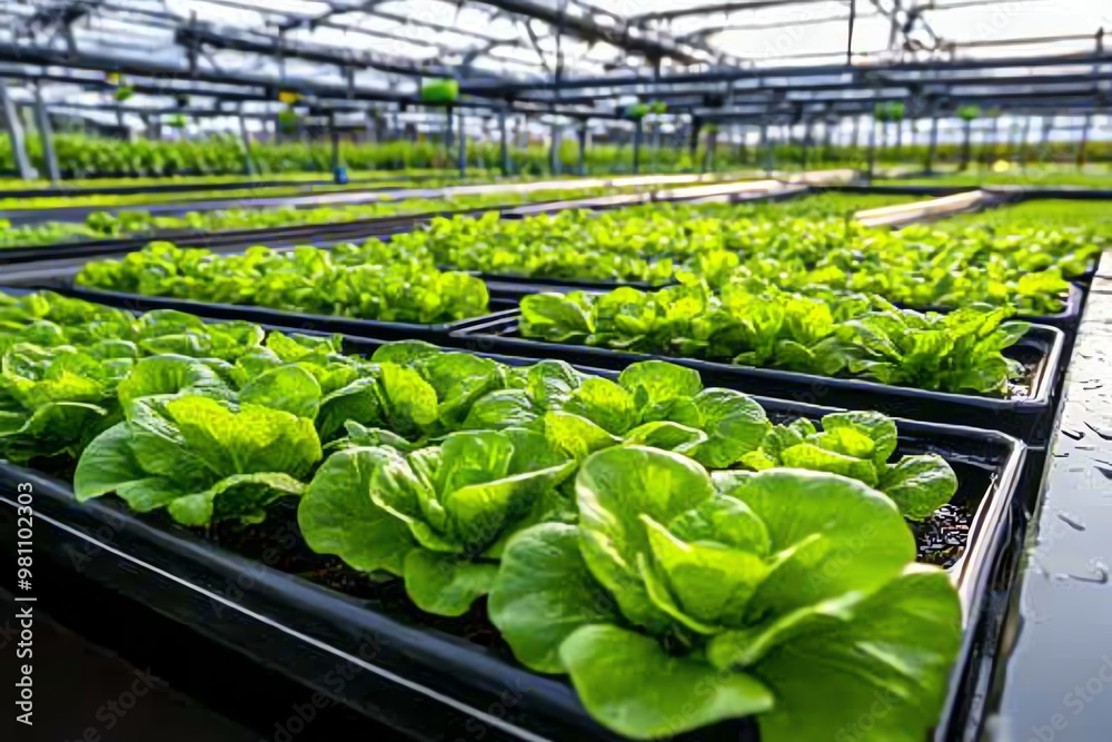 Aquaponics farming, combining fish farming and vegetable growing in a ...