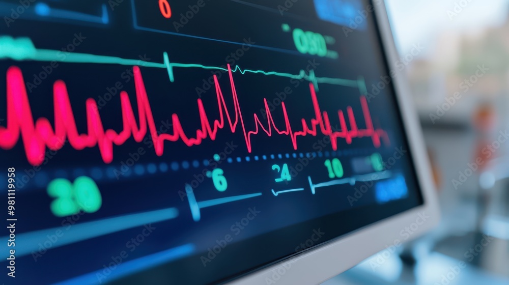 Vital Signs Monitor Display in Medical Setting Stock Photo | Adobe Stock