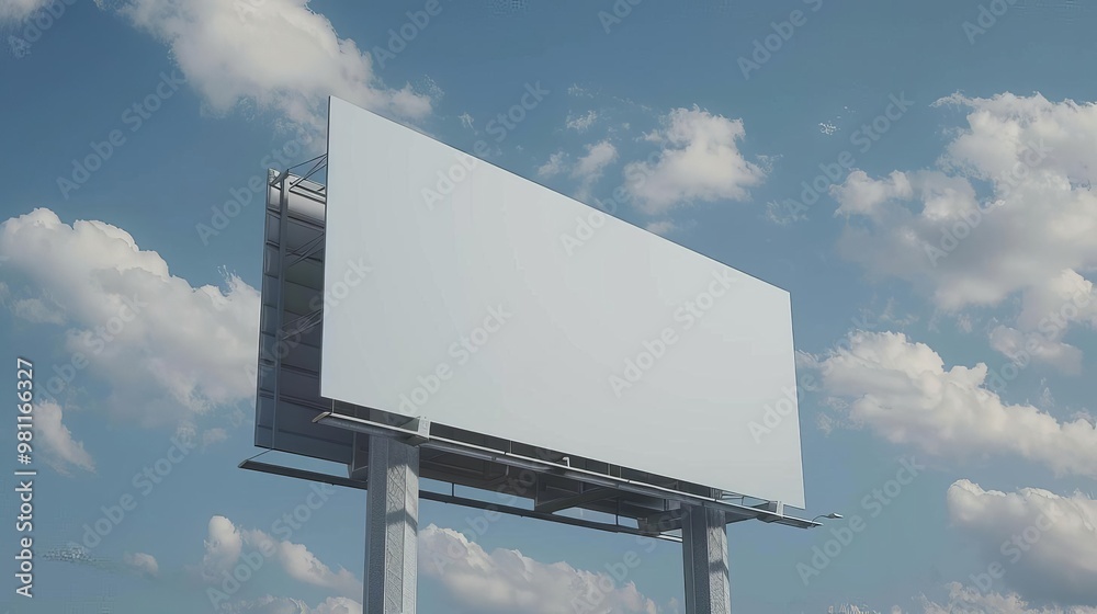 White billboard, parkway, clean display, modern and simple, high ...