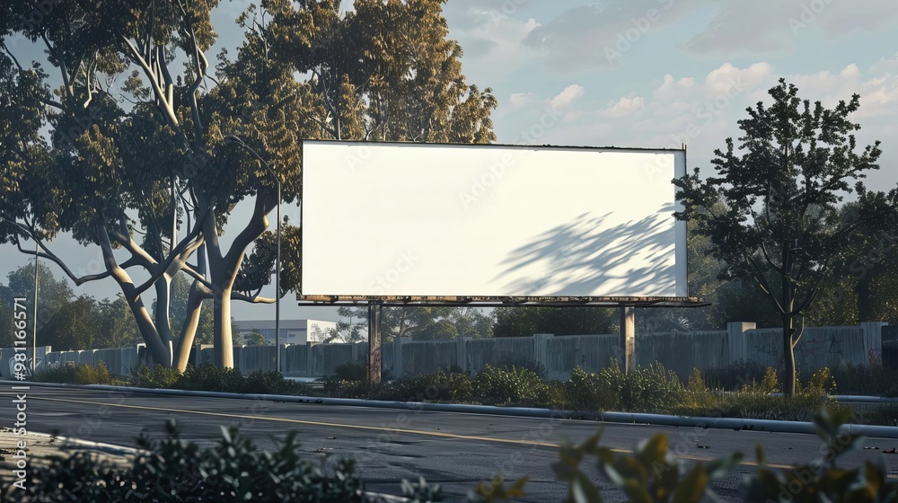 White billboard, parkway, clean display, modern and simple, high ...