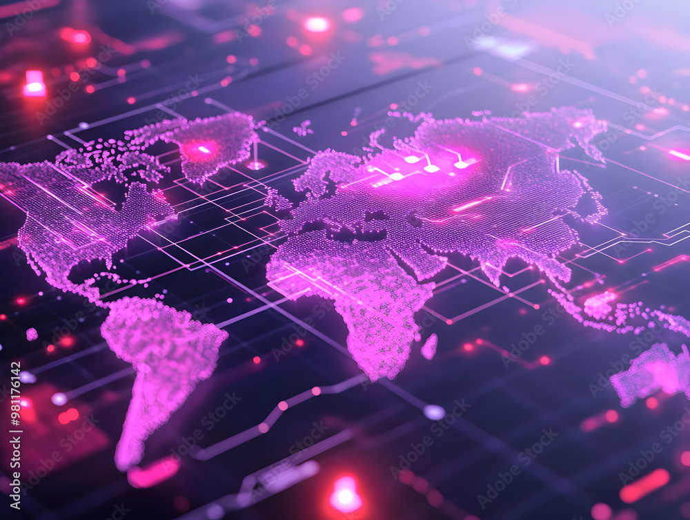 Flat Holographic Electoral Map Concept: Voter's Hand Manipulating 3D ...