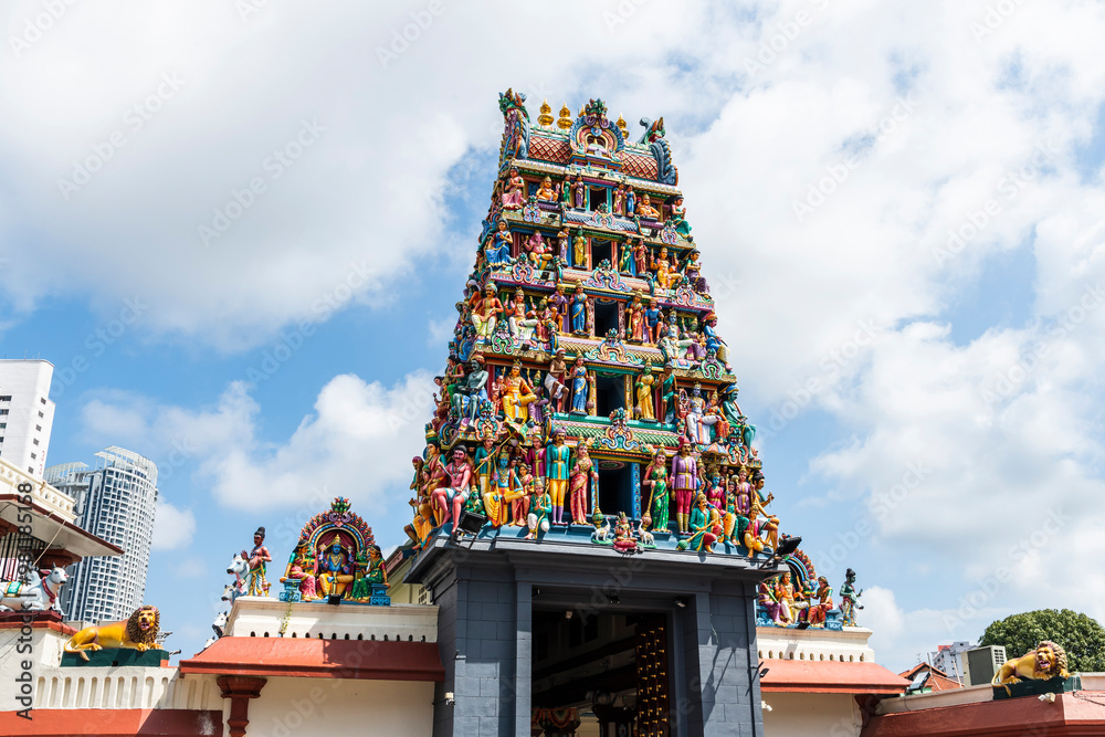 Singapore- July 18, 2024: Building view of the Sri Mariamman Temple in ...