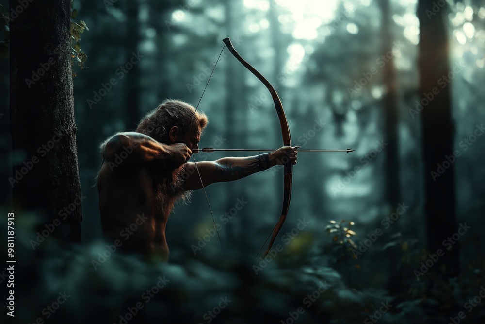 The image depicts a mythical figure, likely from ancient mythology ...