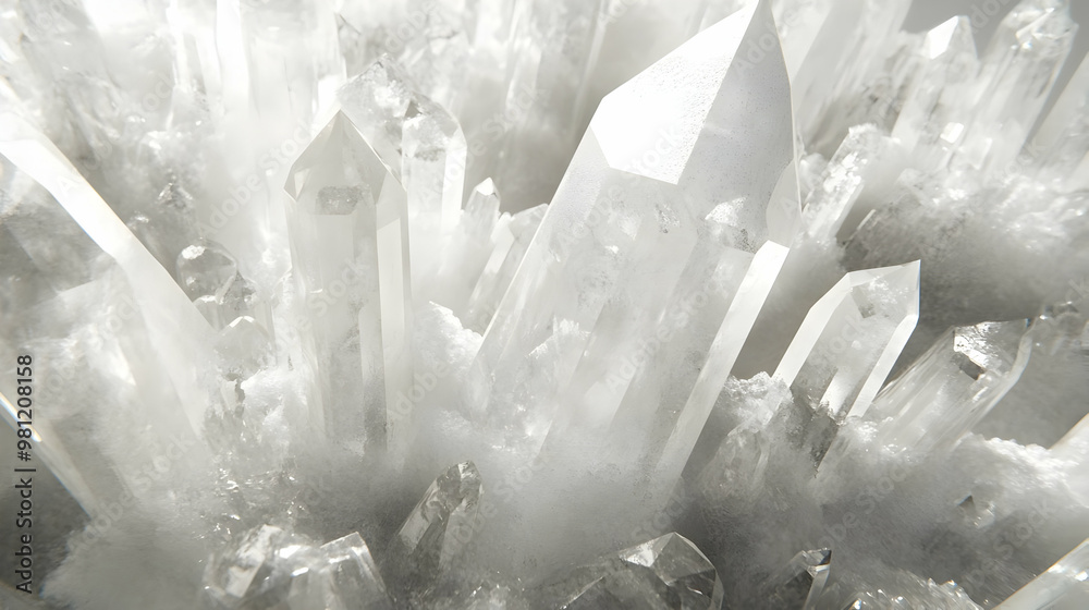 3D Emotional Intelligence Crystals: Close-Up of Intricate White Crystal ...