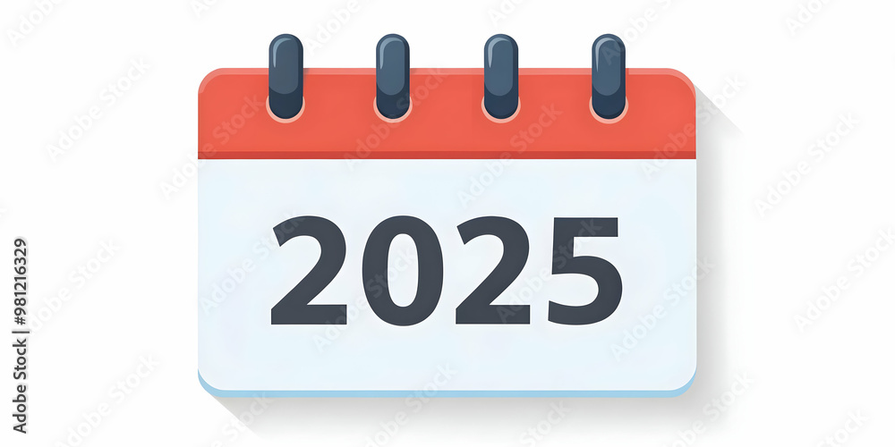 2025 Calendar Icon Concept: Simple Vector Design with Bold Numbers for ...