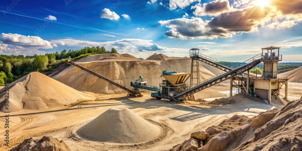 Sand mining in a quarry for cement production, quarry, sand, cement ...