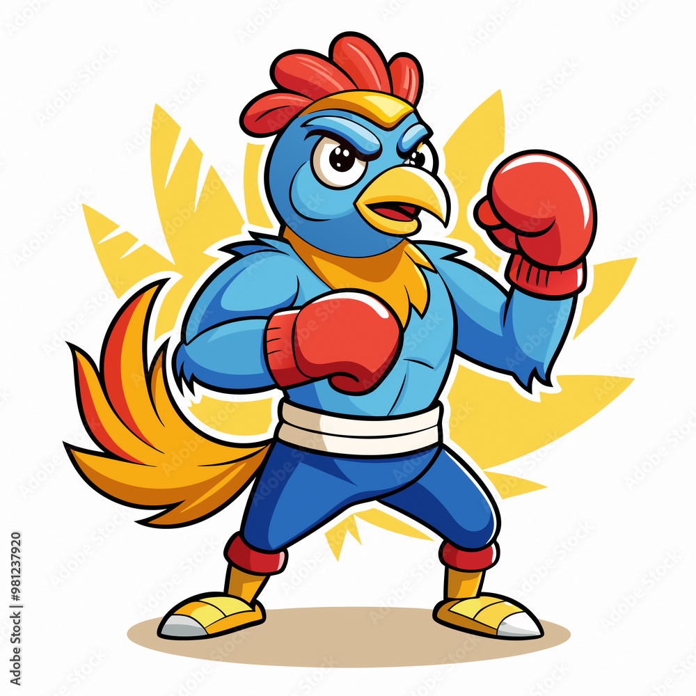 Rooster Boxing Mascot in Fighting Pose – Athletic Logo Design for ...