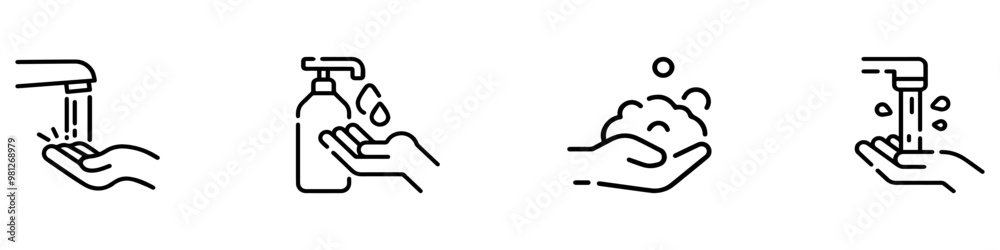 Icon set of disease prevention protect. Vector sanitizer, antiseptic ...