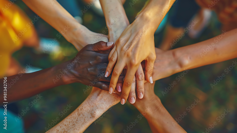 Strength in Unity Stacked Hands Symbolizing Teamwork and Friendship ...