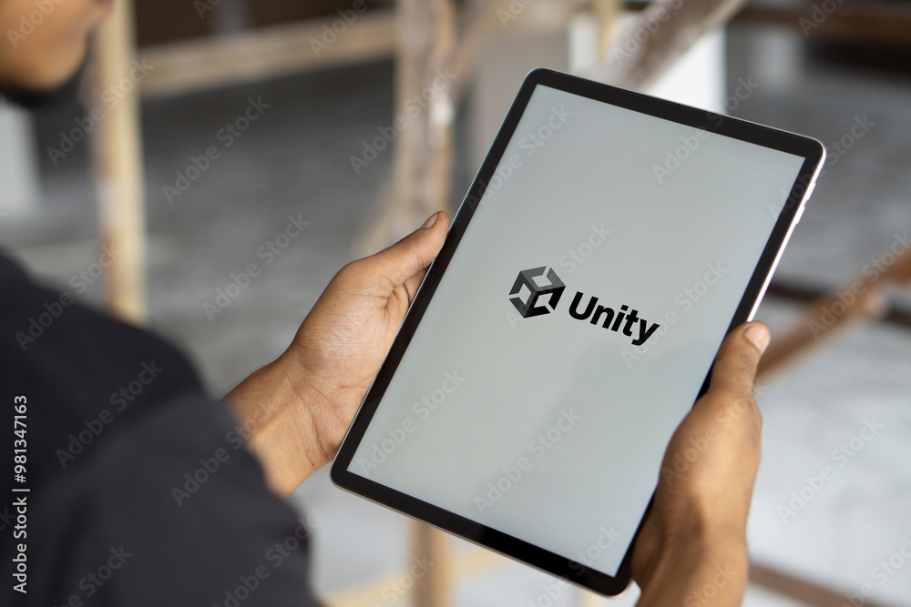Dhaka, Bangladesh- 18 Sep 2024: Unity logo is displayed on iPad. Unity ...