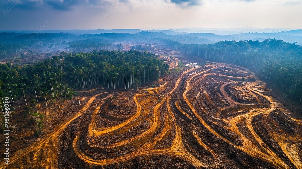 Deforestation has devastated the rainforest jungle in Borneo, Malaysia ...