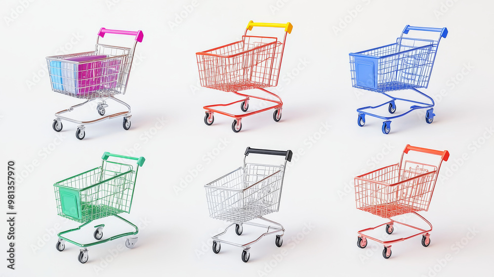 These are different types of shopping carts and baskets. They are ...