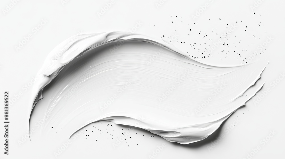 Cosmetic cream smear texture A realistic brush stroke mockup of a white ...