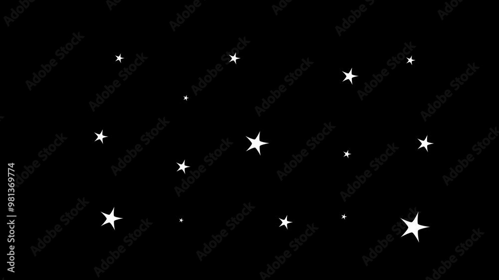 Twinkling stars animation, Five stars rating animation video. white ...