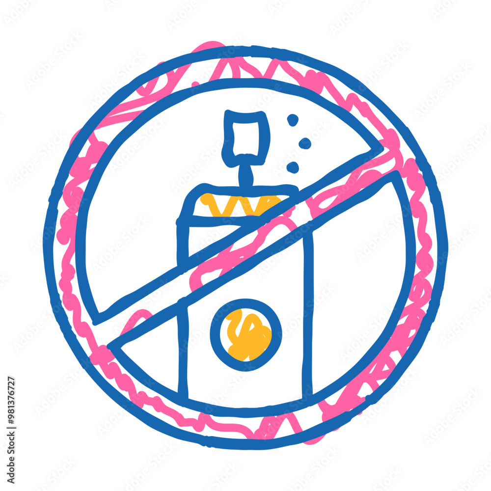 pesticide free spray crossed out sign doodle icon sketch vector ...