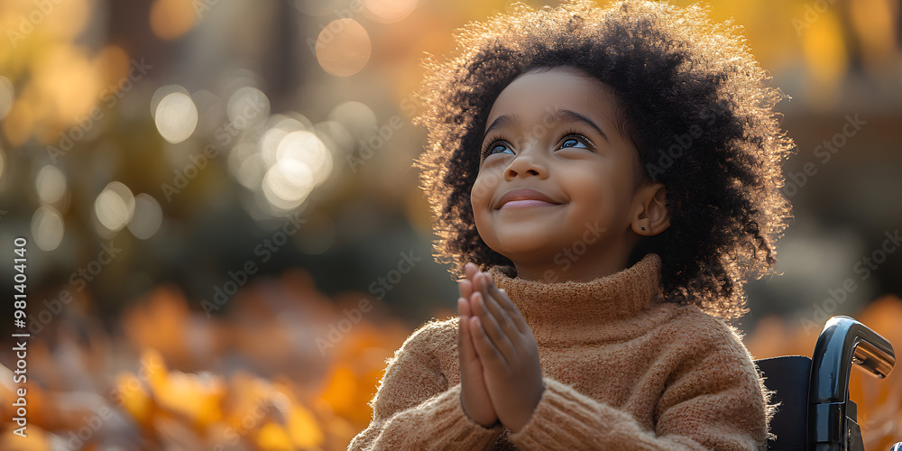 “Happy Black Child in a Wheelchair Clapping Their Hands, Celebrating ...
