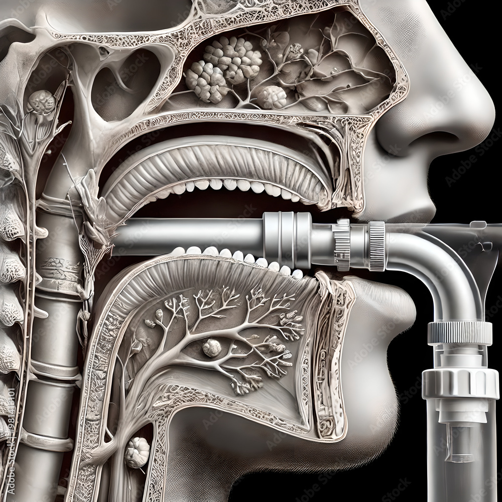 3D Model tracheal anatomy: tracheal intubation, where a breathing tube ...