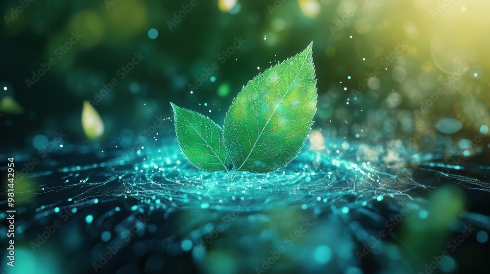 3d visualization of carbon reduction process with animated leaf ...