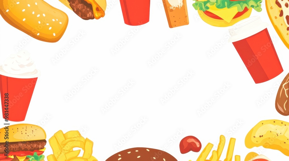 Fast food menu template with blank space in the middle for your design ...