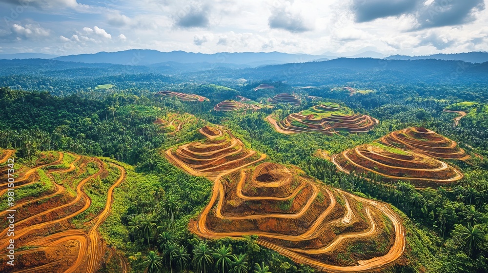 Deforestation has devastated the rainforest jungle in Borneo, Malaysia ...